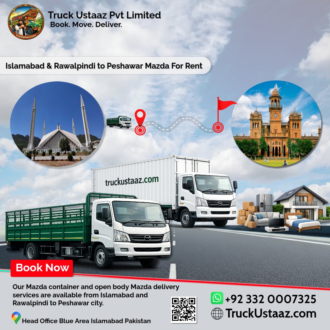 Islamabad & Rawalpindi to Peshawar Mazda Truck for Rent Movers, Packers ...
